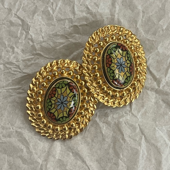 Jewelry | Vintage Enamel Earrings | Poshmark